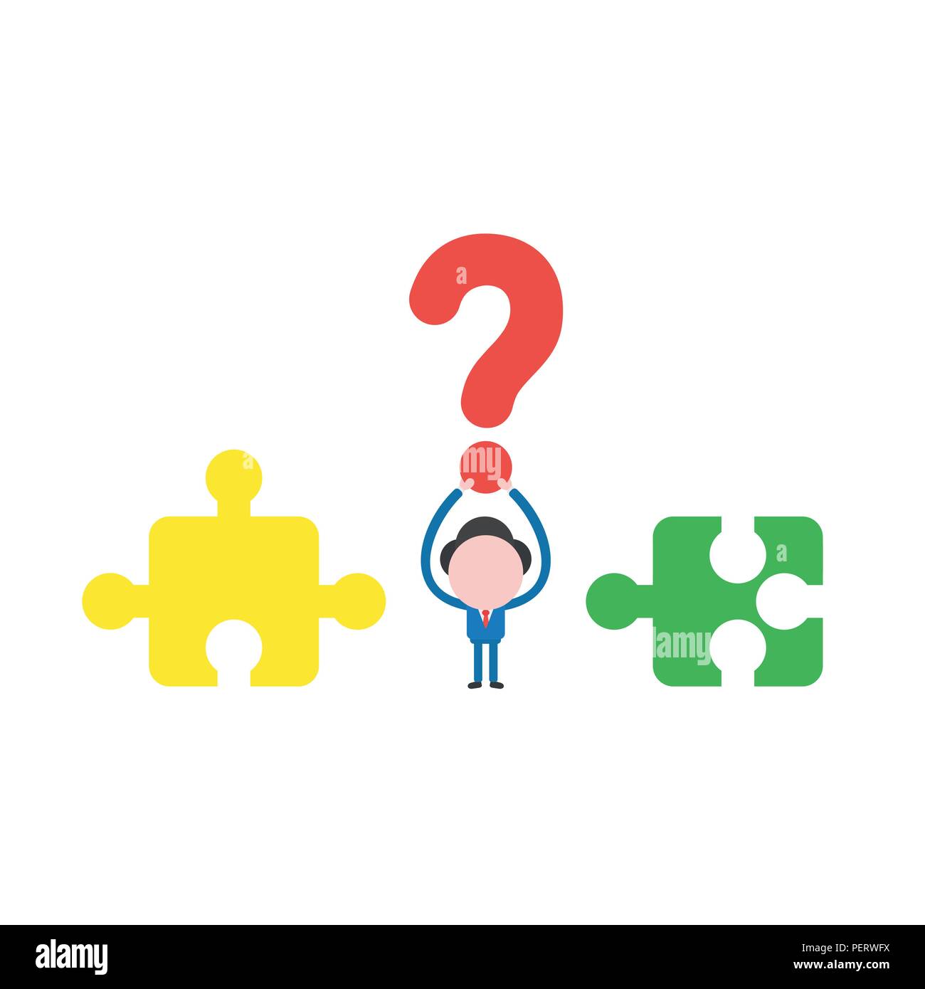 Vector illustration concept of businessman character with incompatible ...