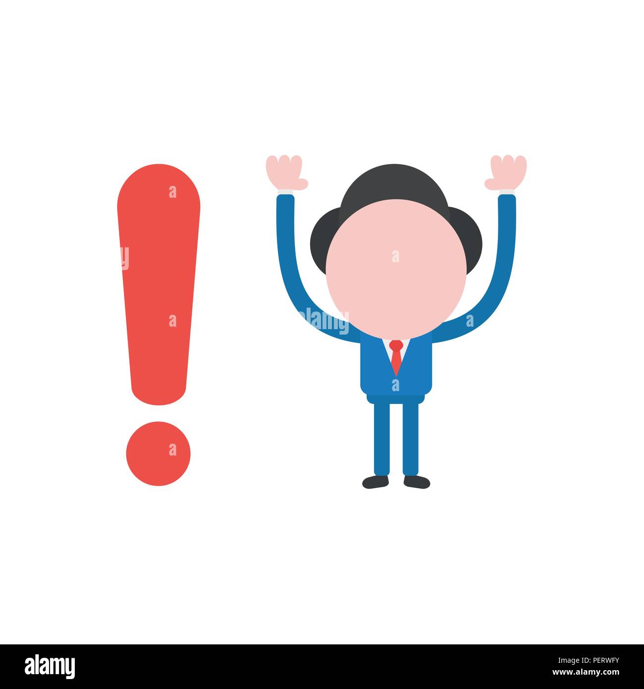 Vector illustration concept of businessman character with red ...