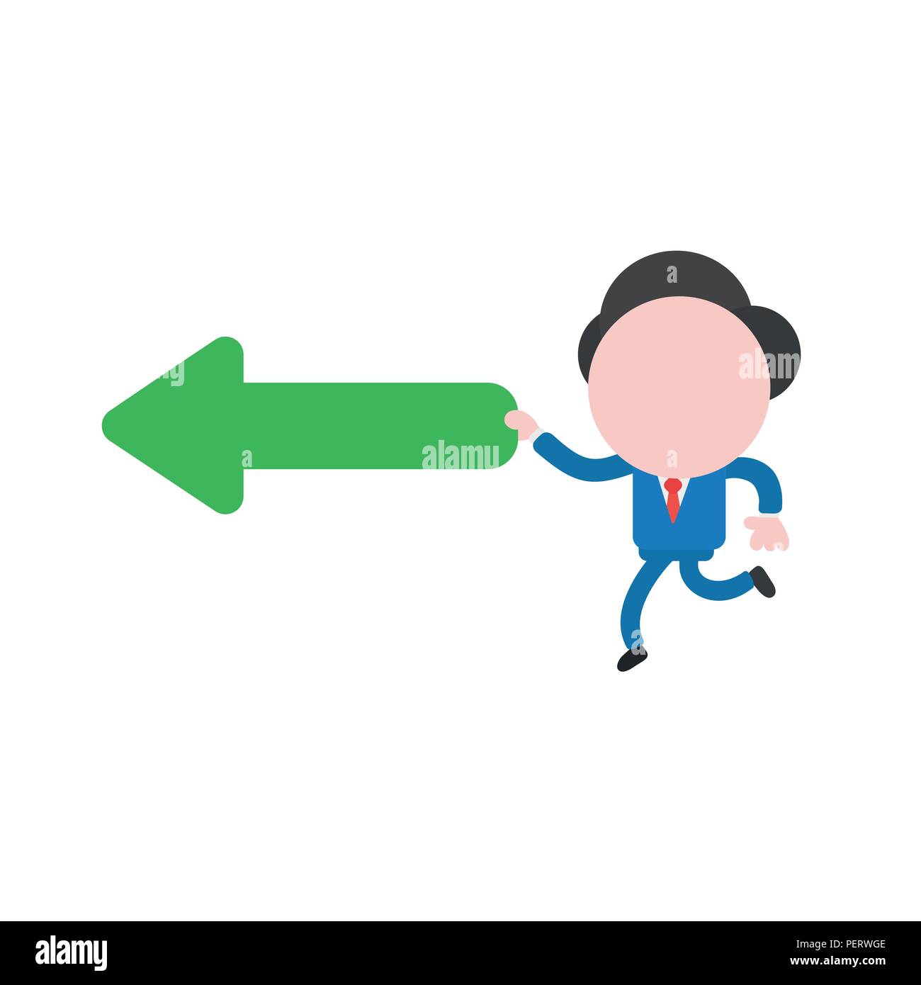 Vector illustration concept of businessman character running and ...