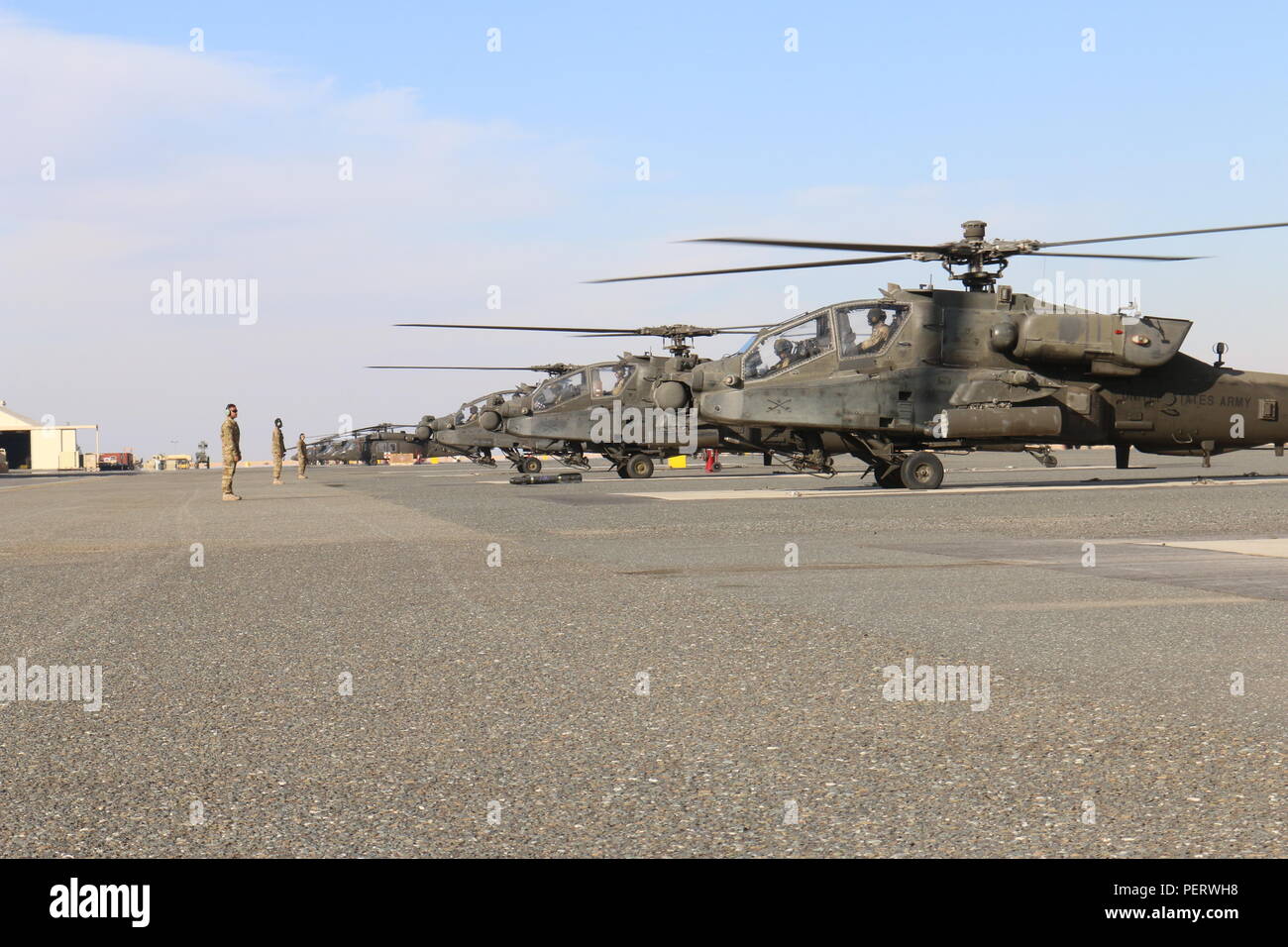 AH-64 Apache helicopter pilots from 3rd Squadron, 6th Cavalry Regiment ...