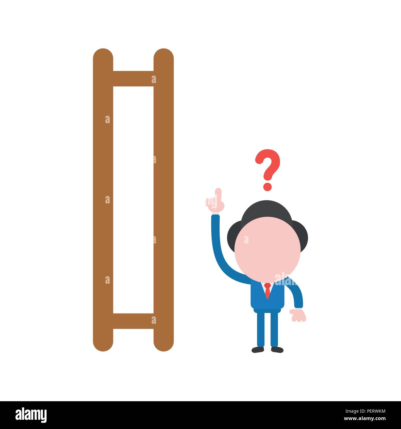 Vector illustration concept of confused businessman character and ...