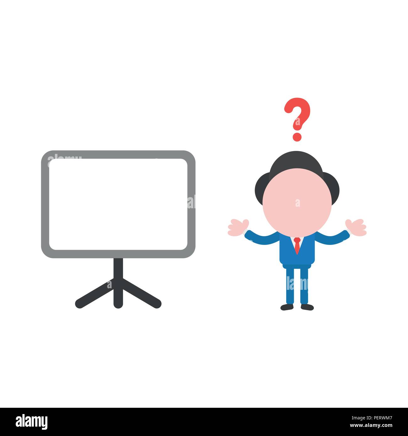 Vector illustration concept of confused businessman character with ...