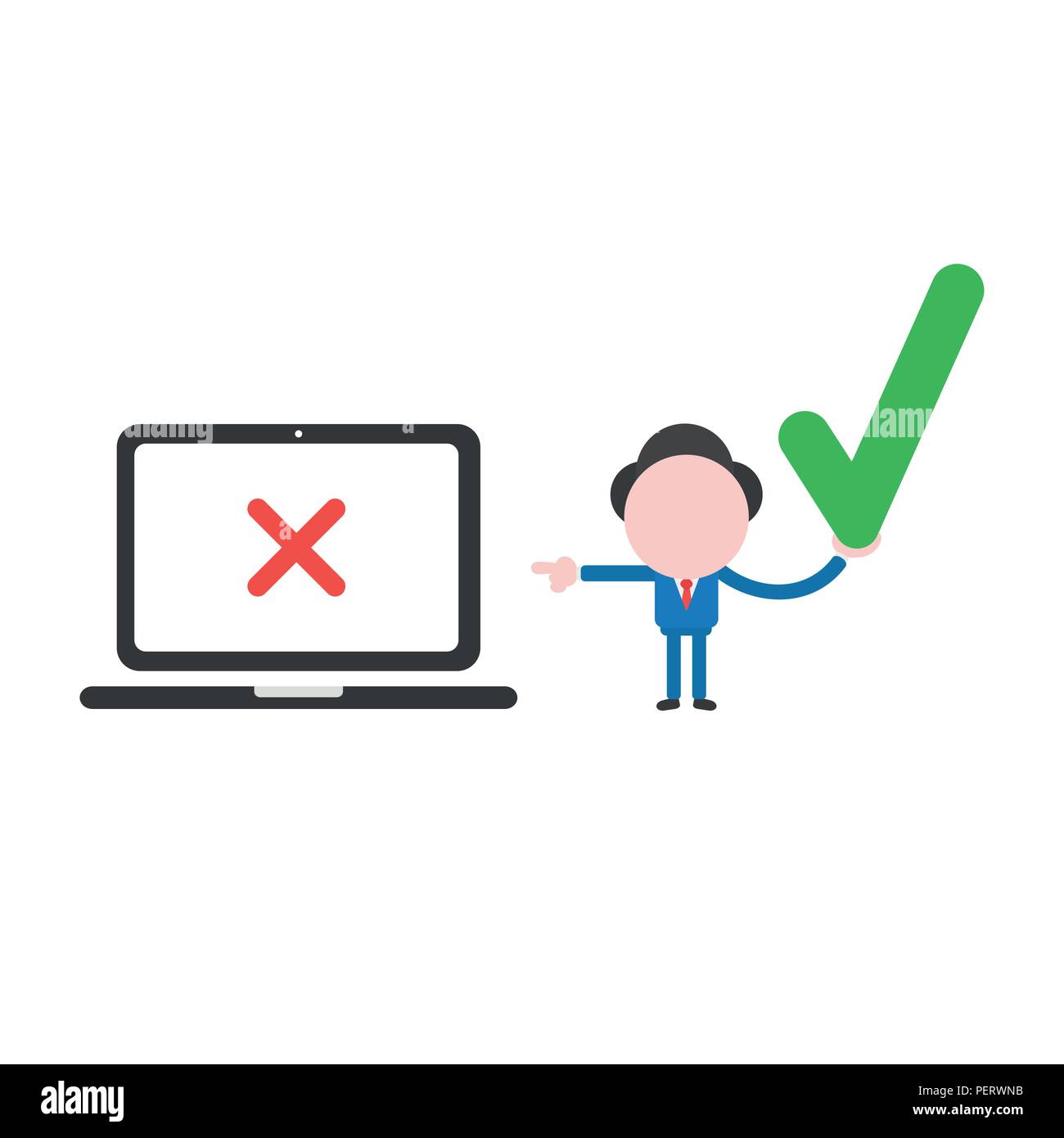 Vector illustration concept of businessman character holding green ...