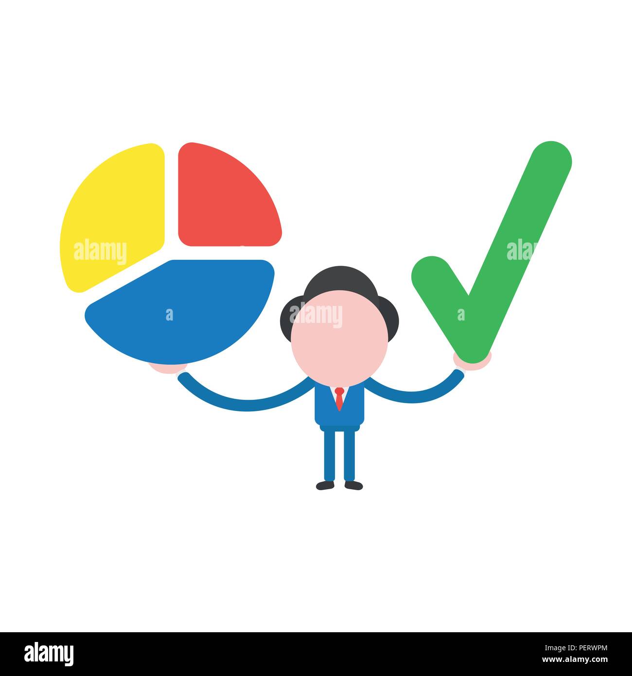 Vector illustration concept of businessman character holding three ...