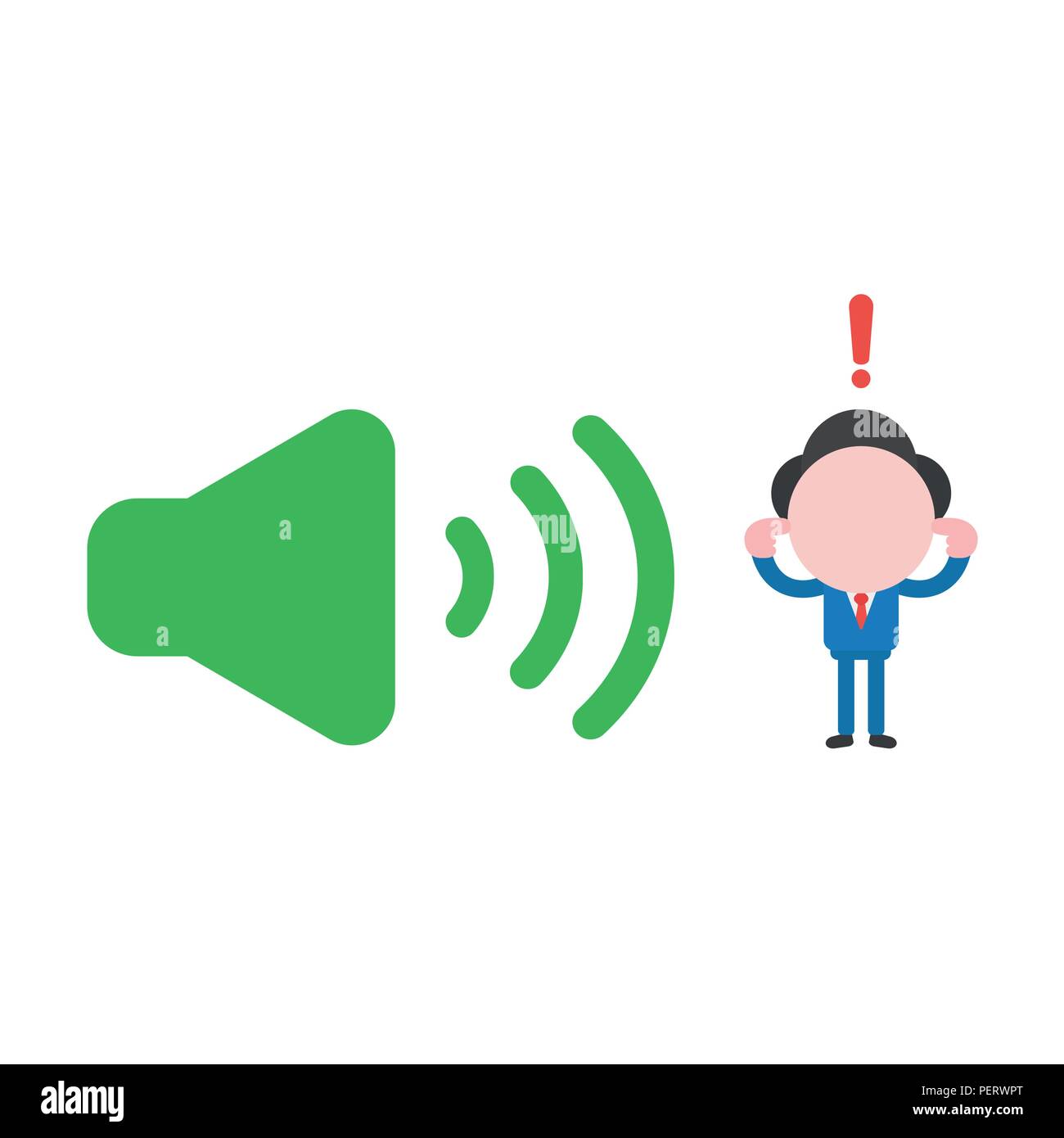 Vector illustration concept of businessman character closed ears to ...