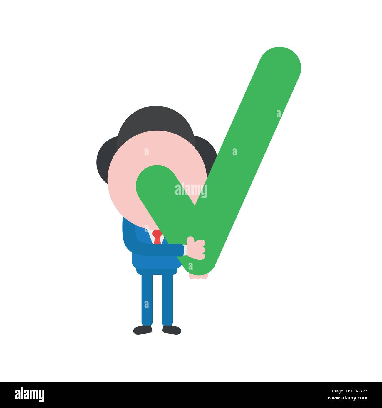Vector illustration concept of businessman character holding green ...