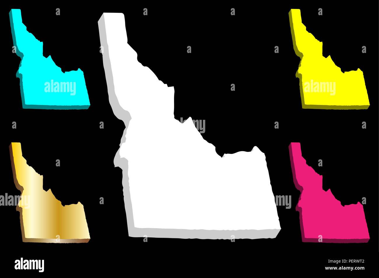 Idaho gold map hi-res stock photography and images - Alamy