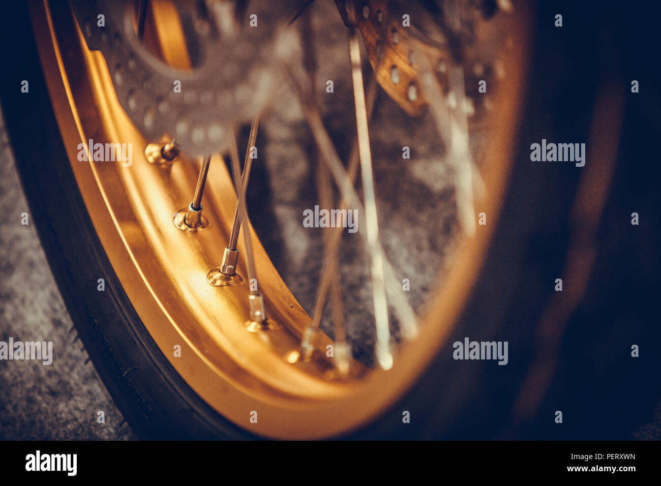 Color image of a motorcycle wheel Stock Photo - Alamy