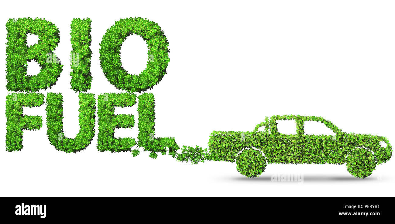 Car powered by biofuel - 3d rendering Stock Photo - Alamy
