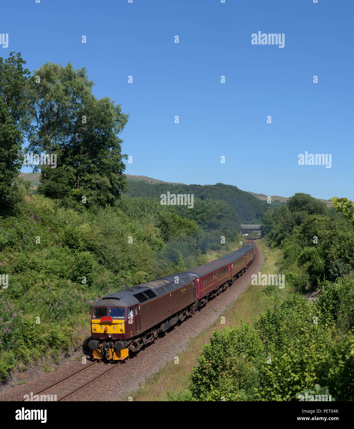 West Coast railways class 47 locomotive on the lakes line with a ...