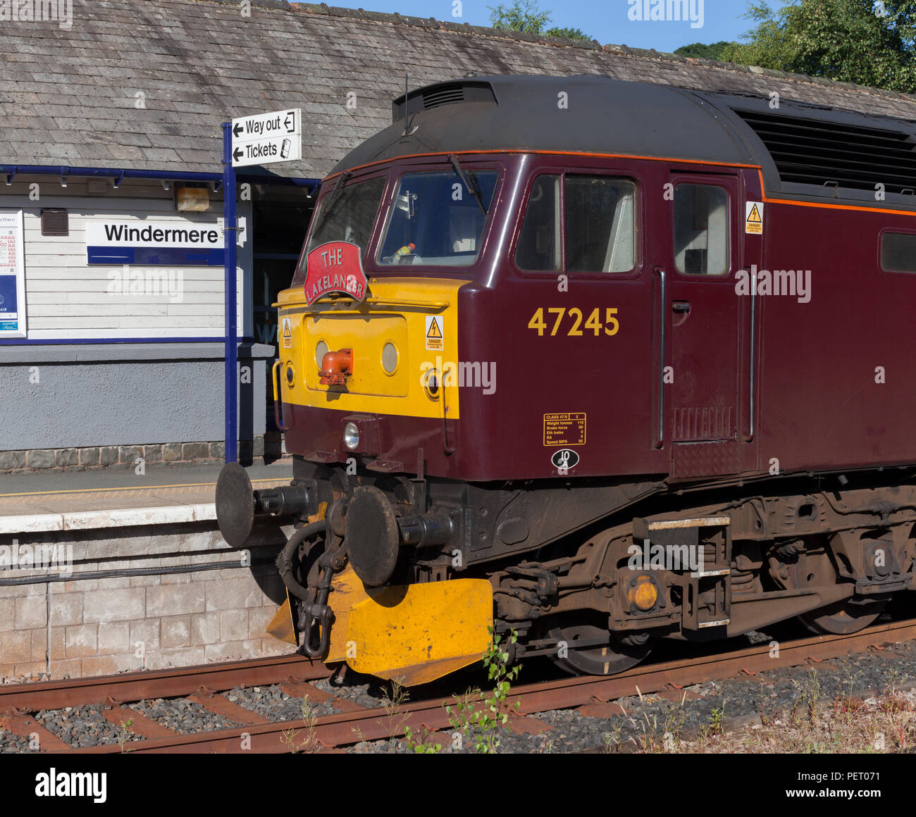 West Coast railways class 47 locomotive at Windermere with a Windermere ...