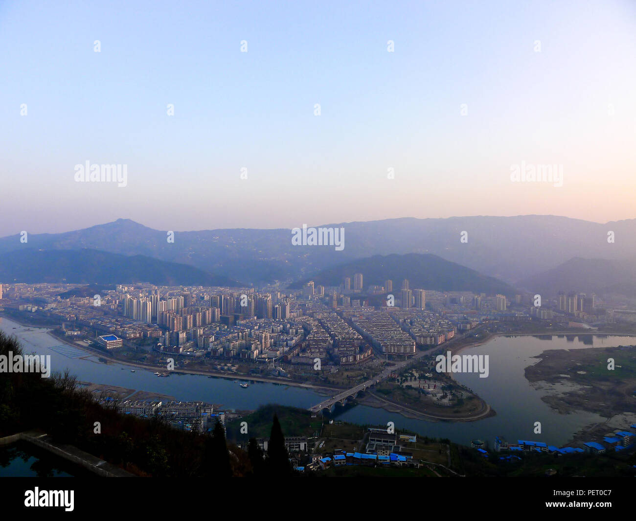 Chinese Downtown Scene and Landscape Stock Photo - Alamy