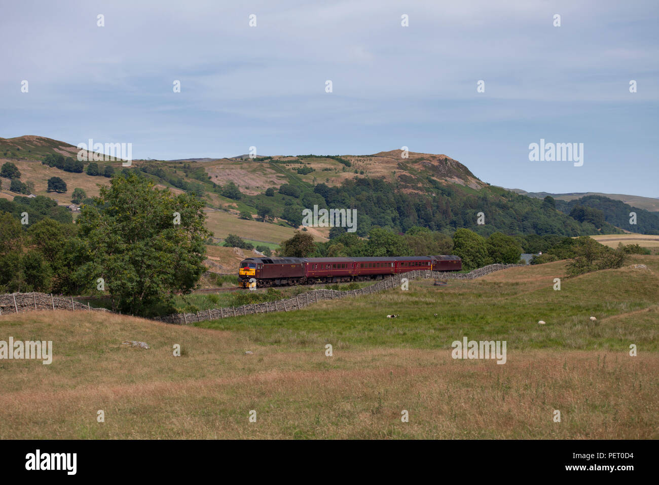 West Coast railways class 47 locomotive on the lakes line with a ...