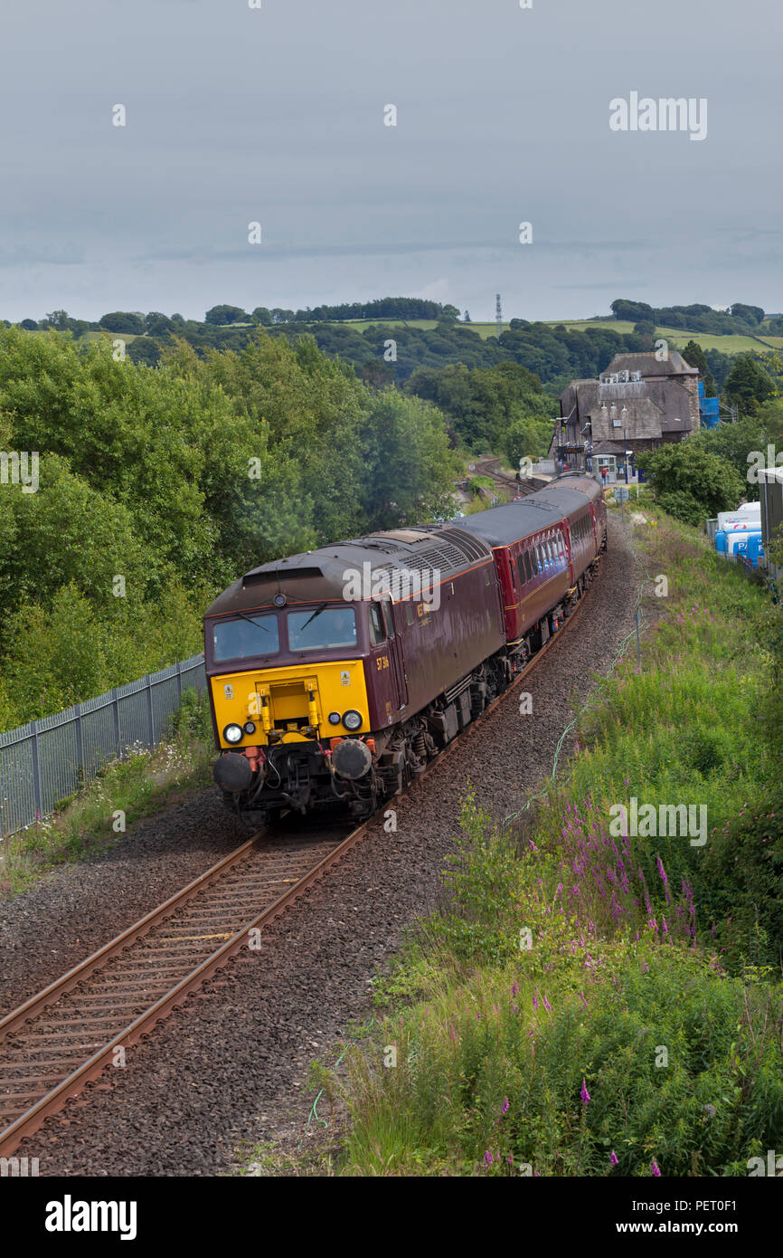 West Coast railways class 57 locomotive at Kendal on the lakes line ...