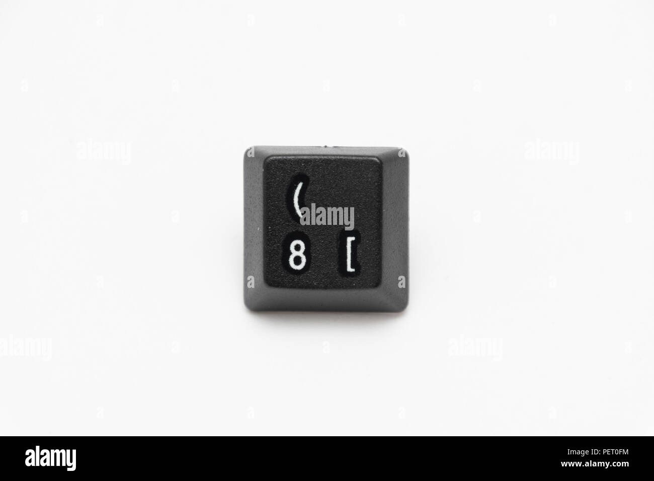 Single black keys of keyboard with different letters Stock Photo - Alamy