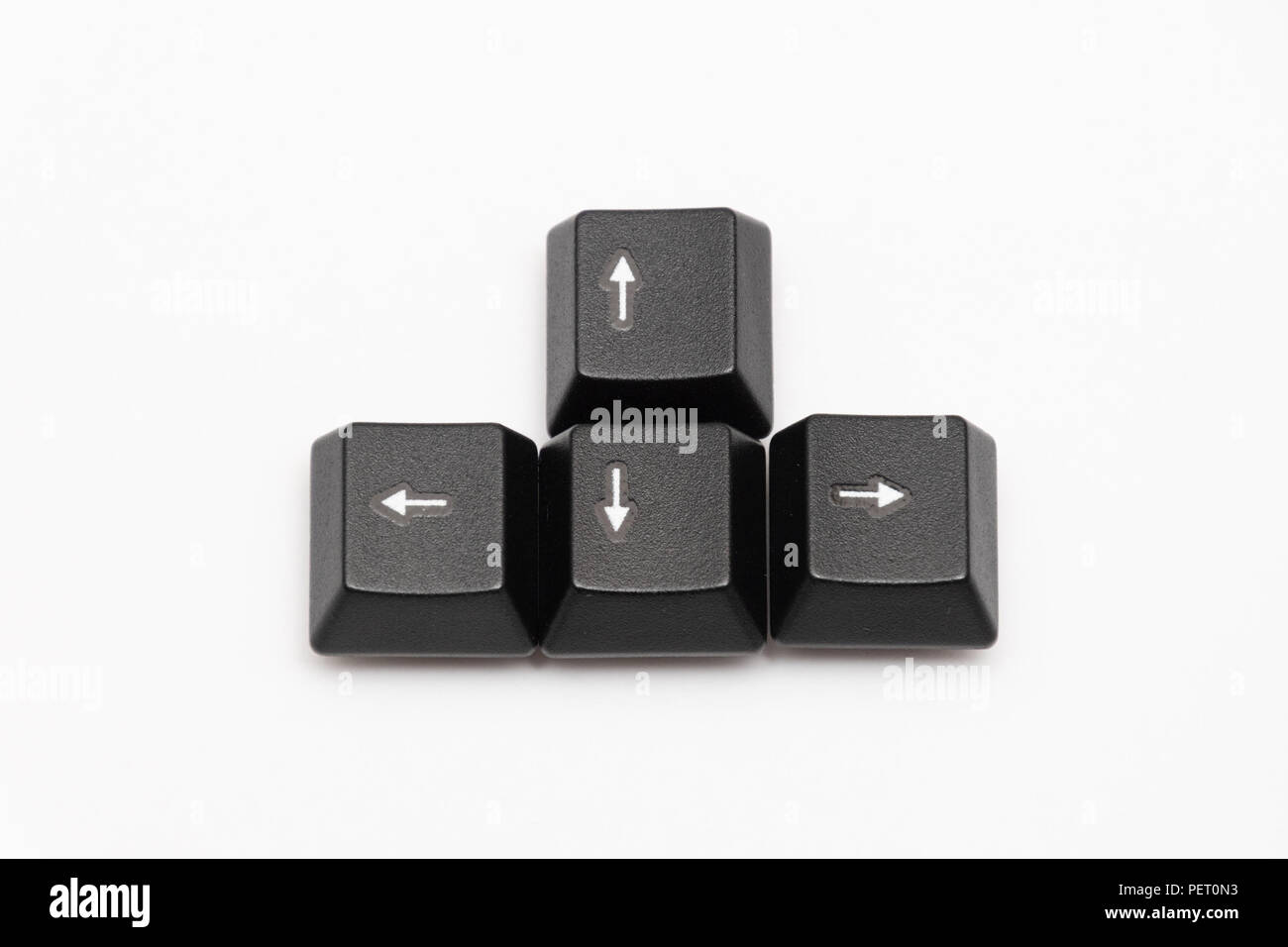 Single black keys of keyboard with different letters Stock Photo - Alamy