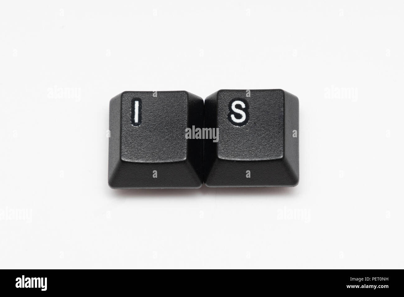 Single black keys of keyboard with different letters Stock Photo - Alamy