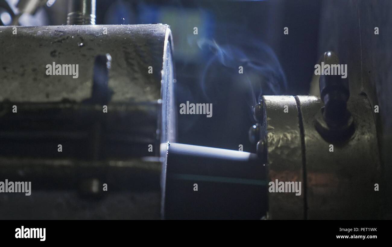 Pipes manufacturing production line. Manufacture of plastic water pipes ...