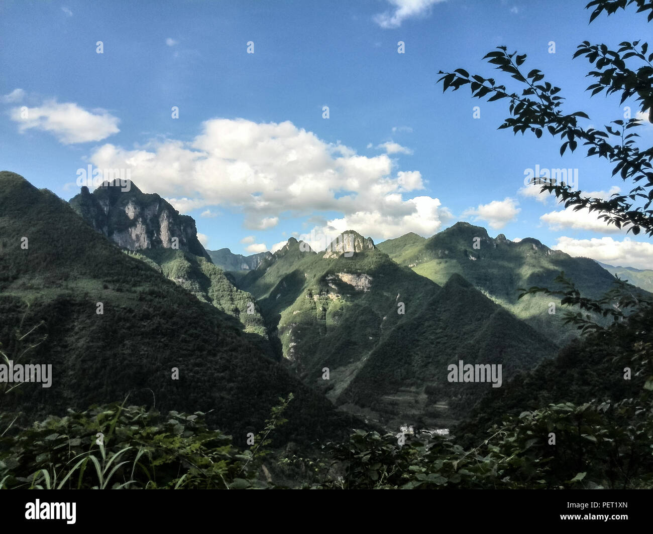 View of Mountains under the Blue Sky Stock Photo - Alamy
