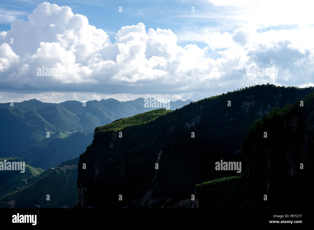Charming Scenery of Mountains,White Cloud and Blue Sky Stock Photo - Alamy