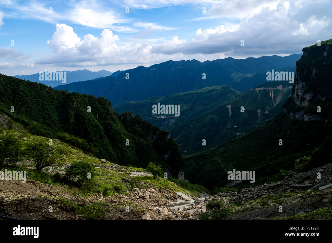 Charming Scenery of Mountains,White Cloud and Blue Sky Stock Photo - Alamy
