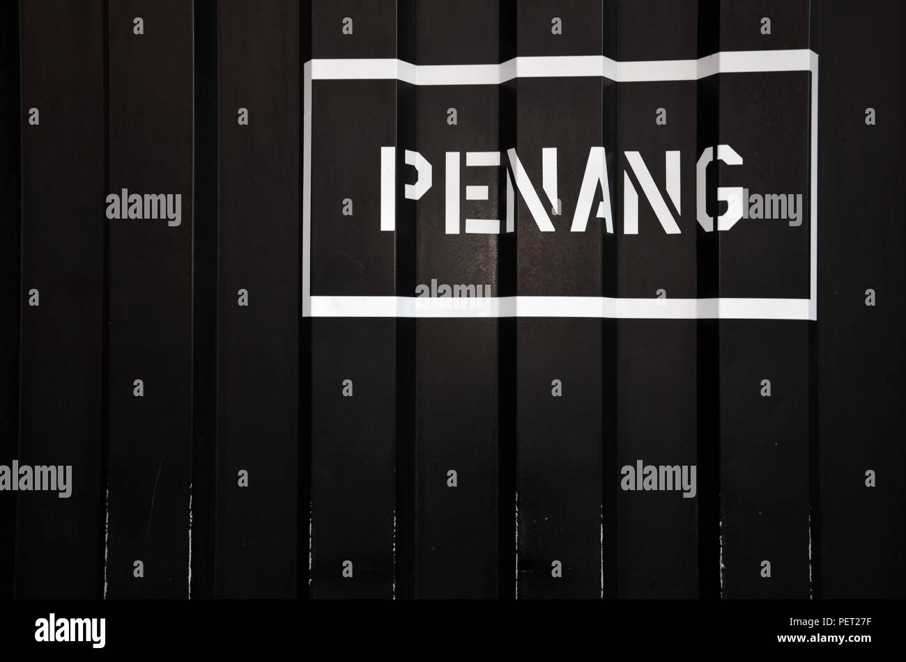 Penang sign printed on a black wall Stock Photo - Alamy