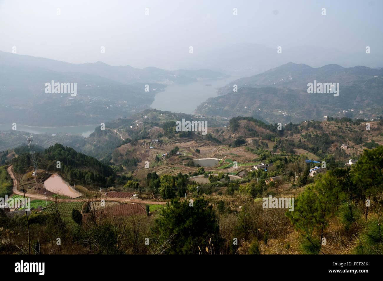View Of Chinese Countryside in the Mountain Area Stock Photo - Alamy