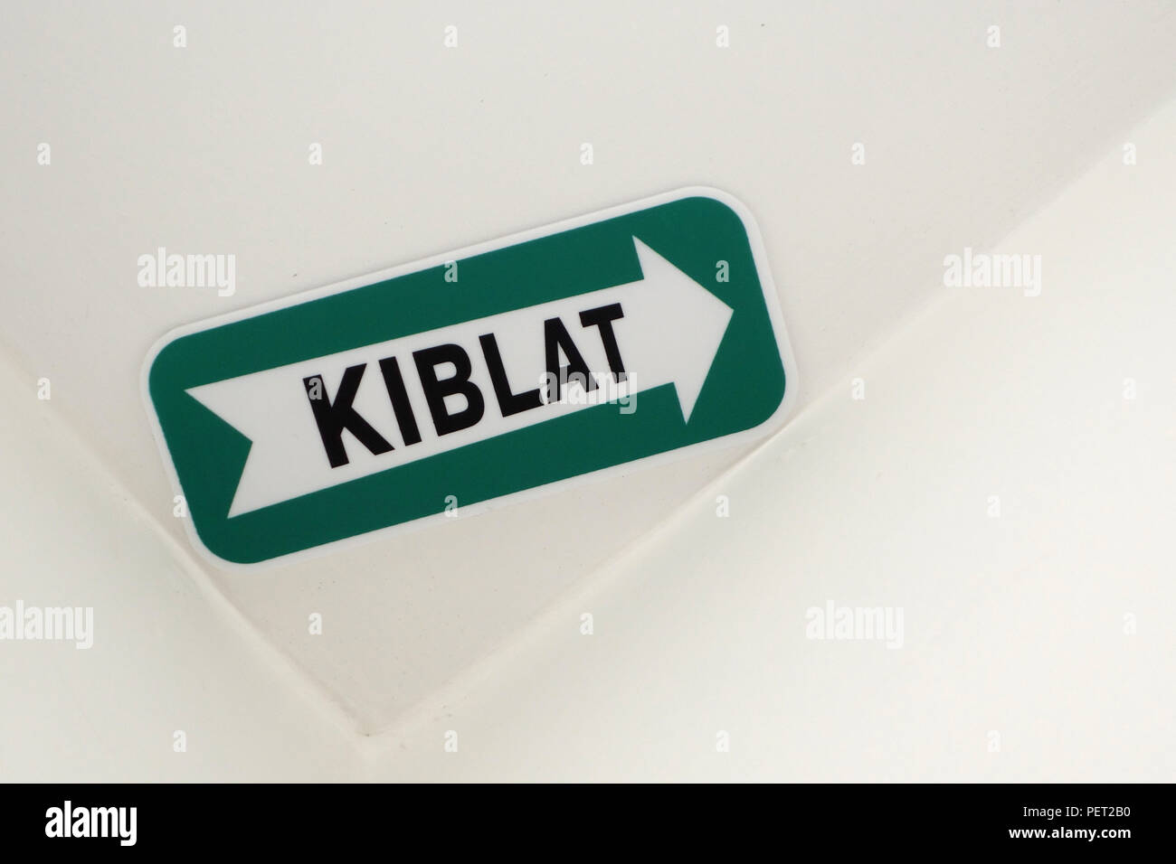 Kiblat Directional Sign in hotel room in Malaysia Stock Photo - Alamy
