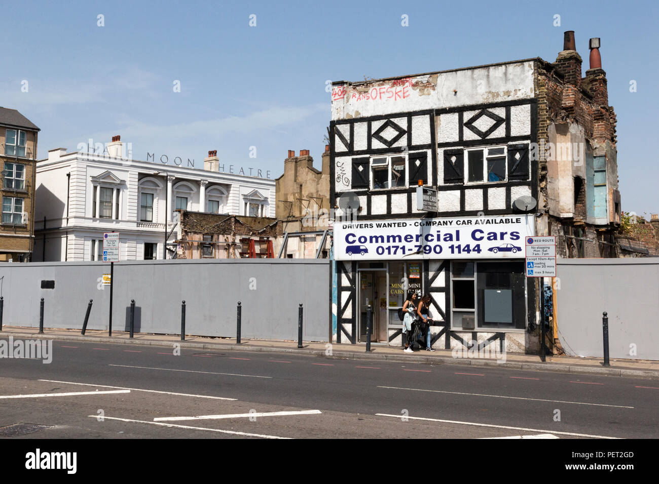 Commercial Cars Taxi office. The last building standing from a terrace ...