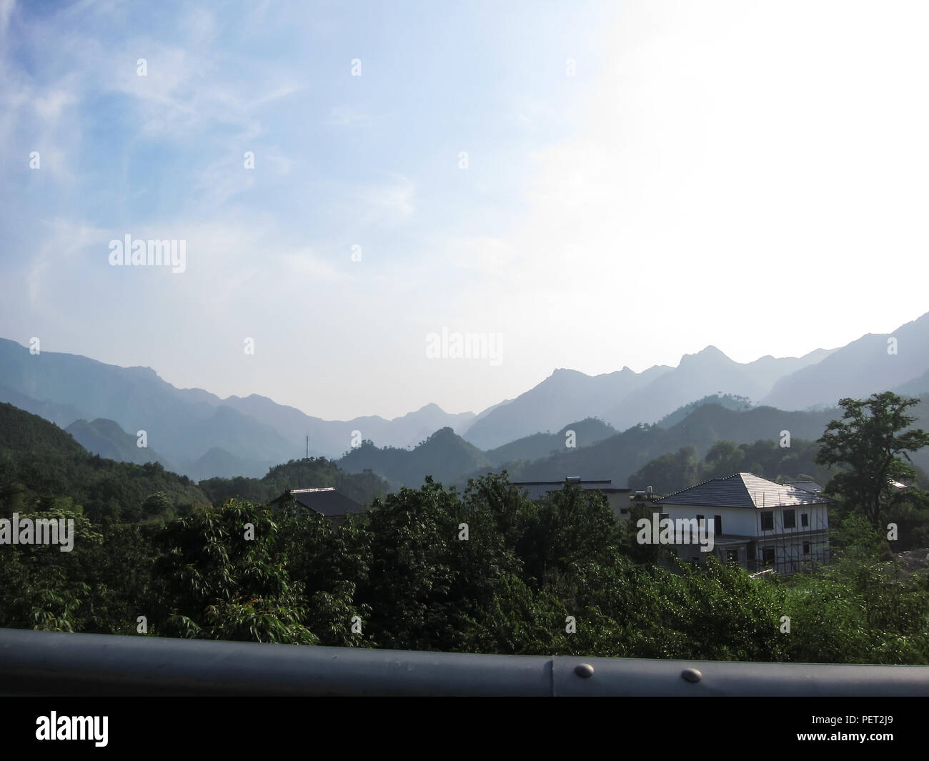 Beautiful Mountain Scene and villages Stock Photo - Alamy