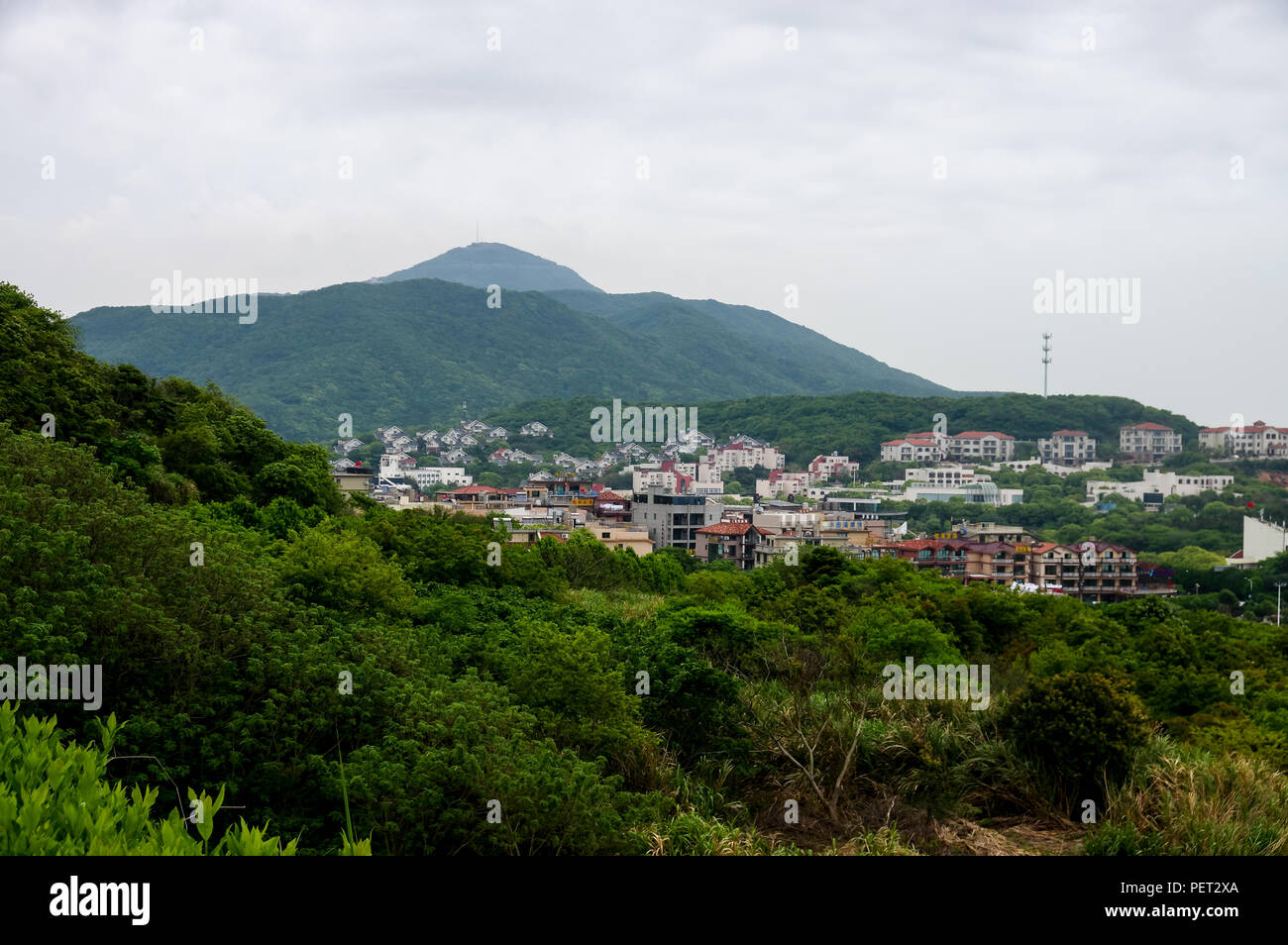 A view of China's countryside from a distance Stock Photo - Alamy
