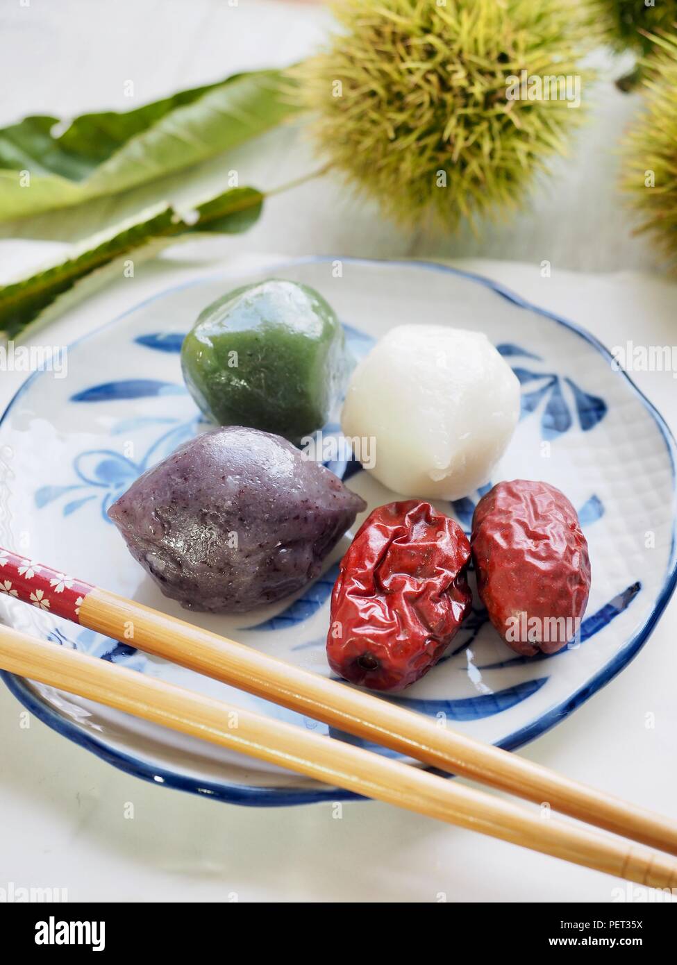 Korean food Songpyeon, half-moon-shaped rice cake Stock Photo - Alamy