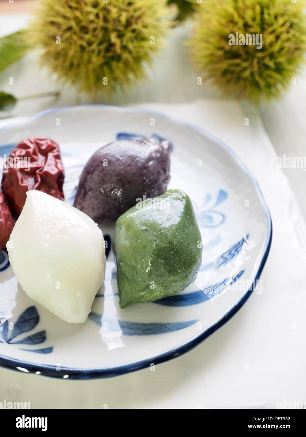 Korean food Songpyeon, half-moon-shaped rice cake Stock Photo - Alamy