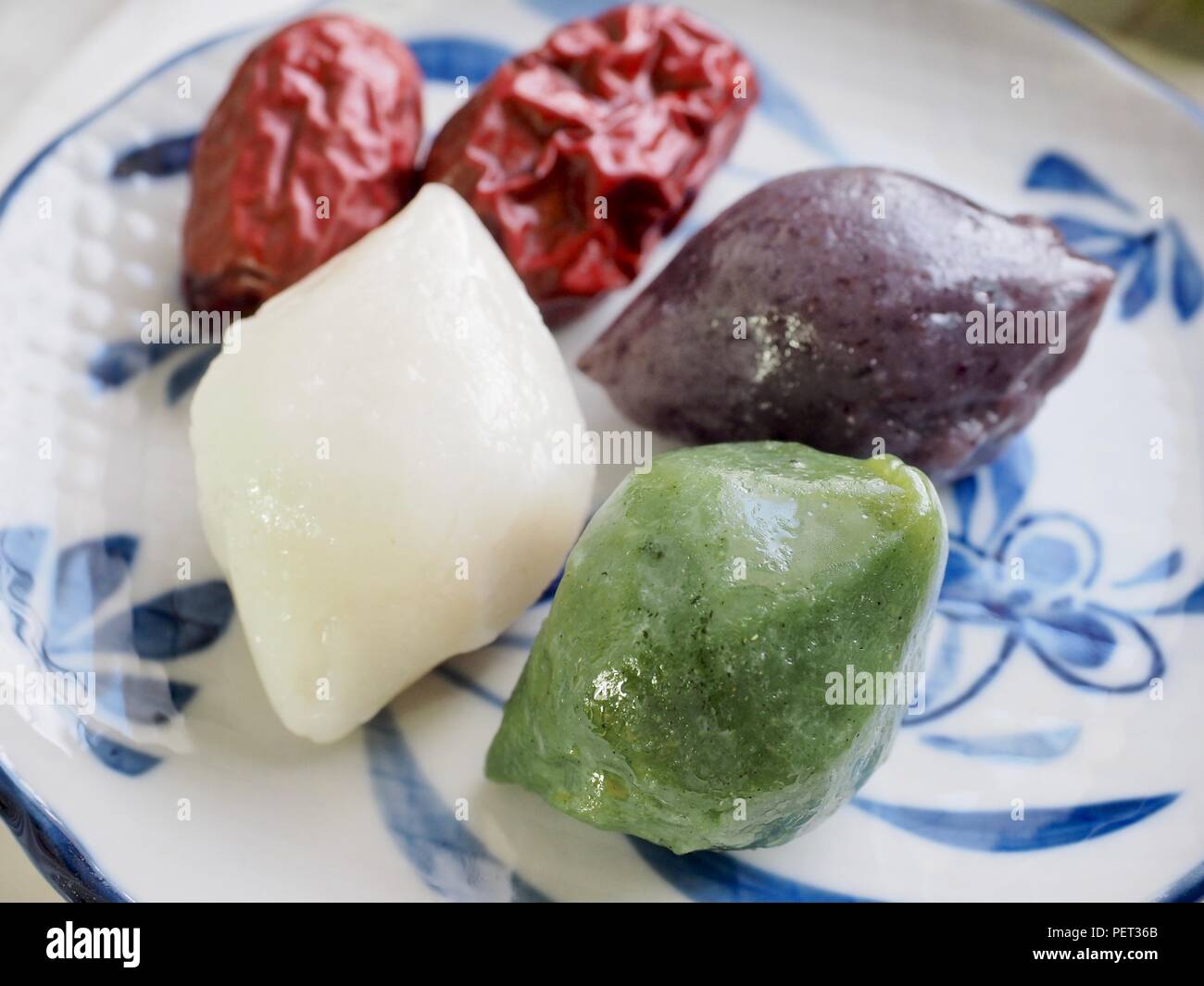 Korean food Songpyeon, half-moon-shaped rice cake Stock Photo - Alamy