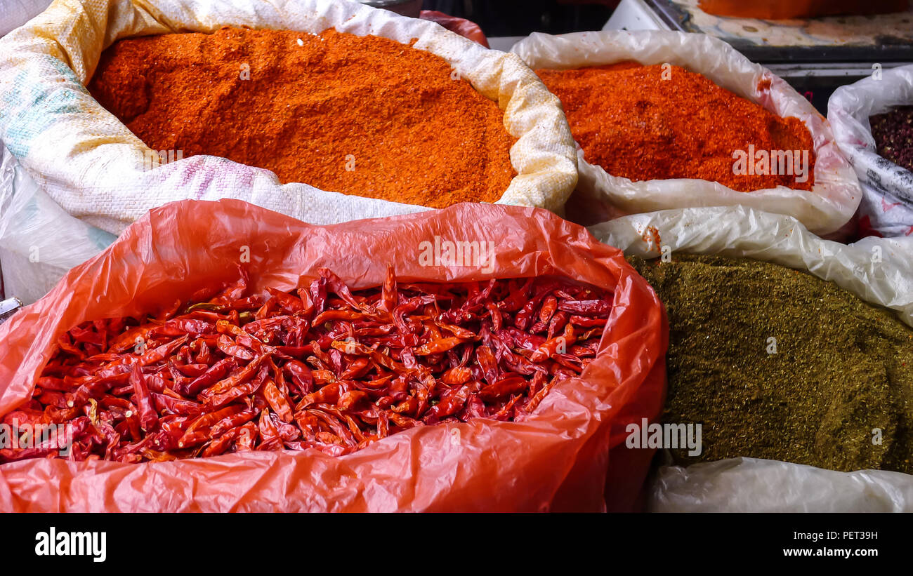 chili powder ,dry red pepper and other seasonings Stock Photo - Alamy