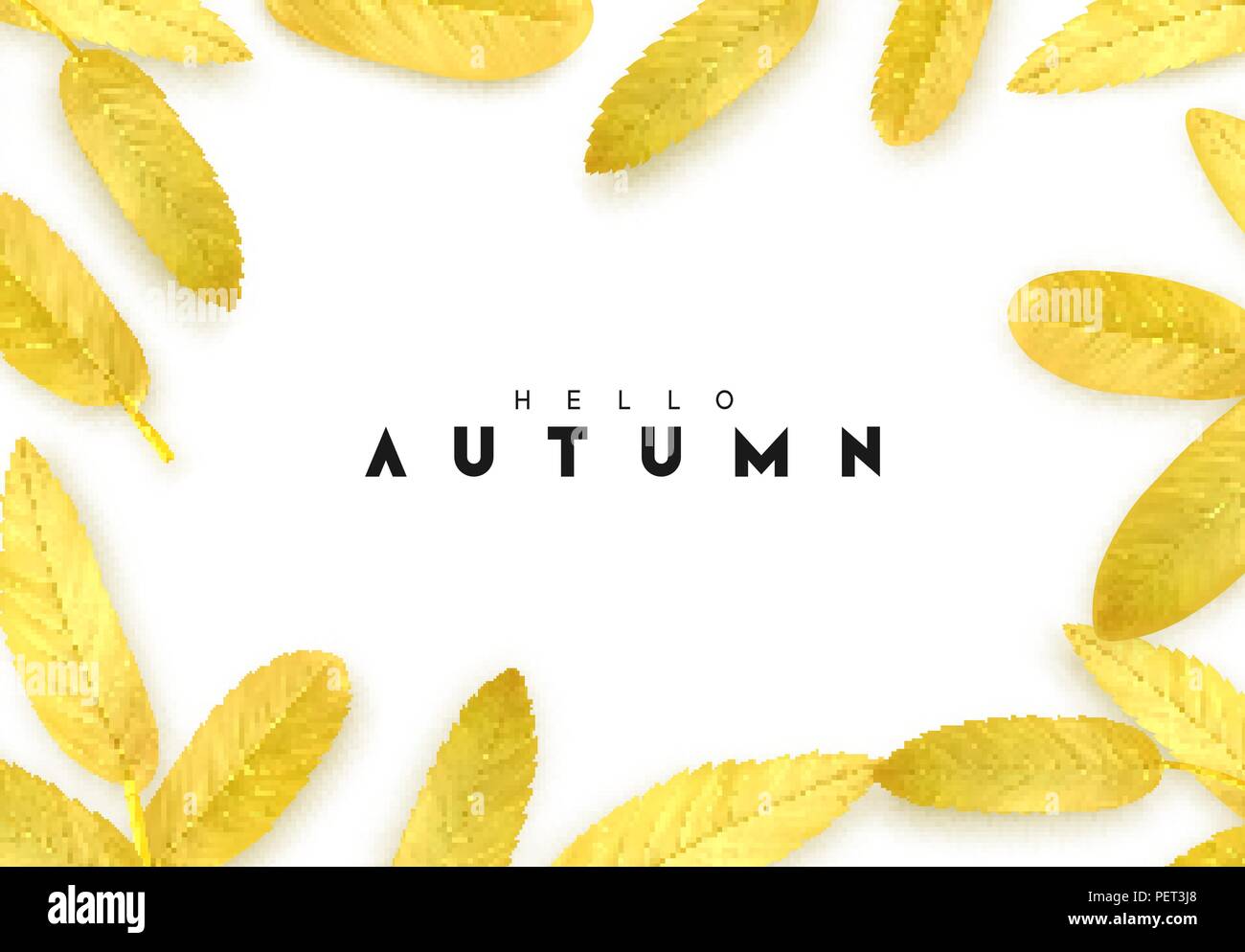 Fall Foliage. Autumn background with golden leaves Stock Vector Image ...