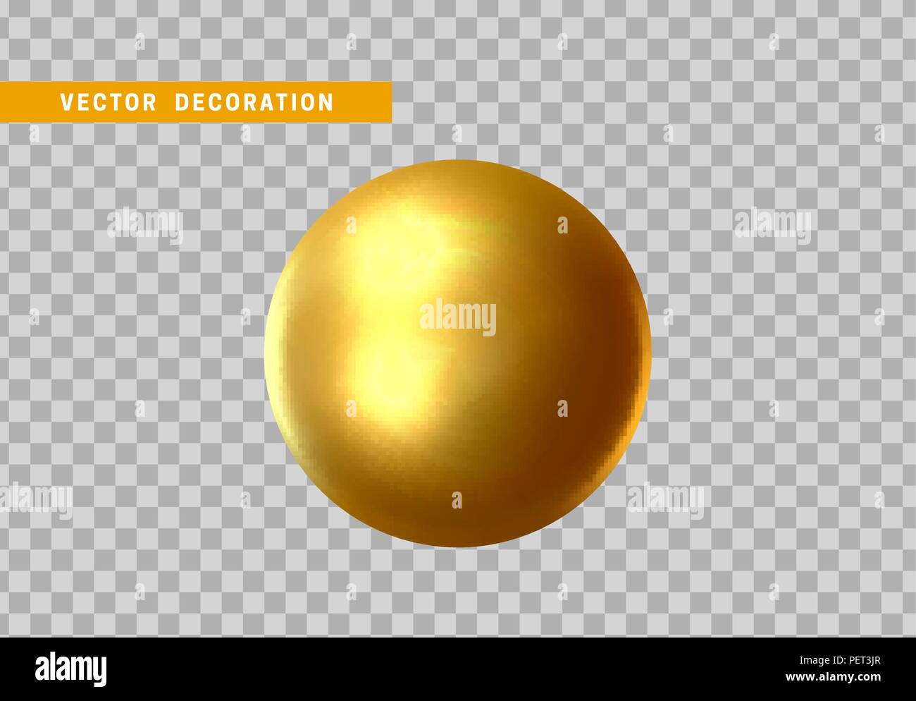3D sphere golden color isolated on transparent background Stock Vector ...
