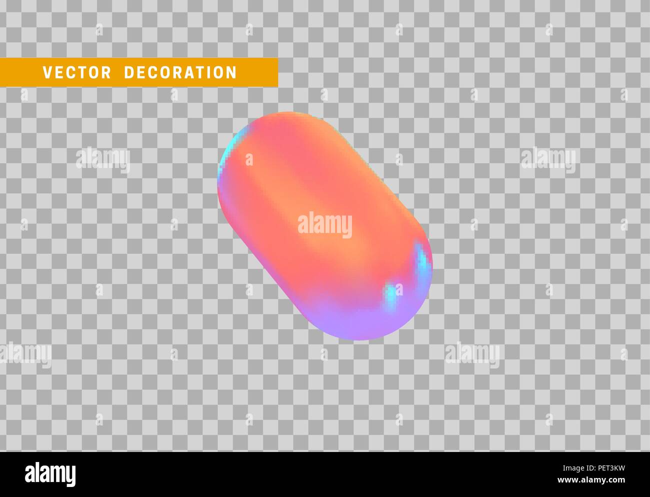 3d shape isolated capsule on transparent background Stock Vector Image ...