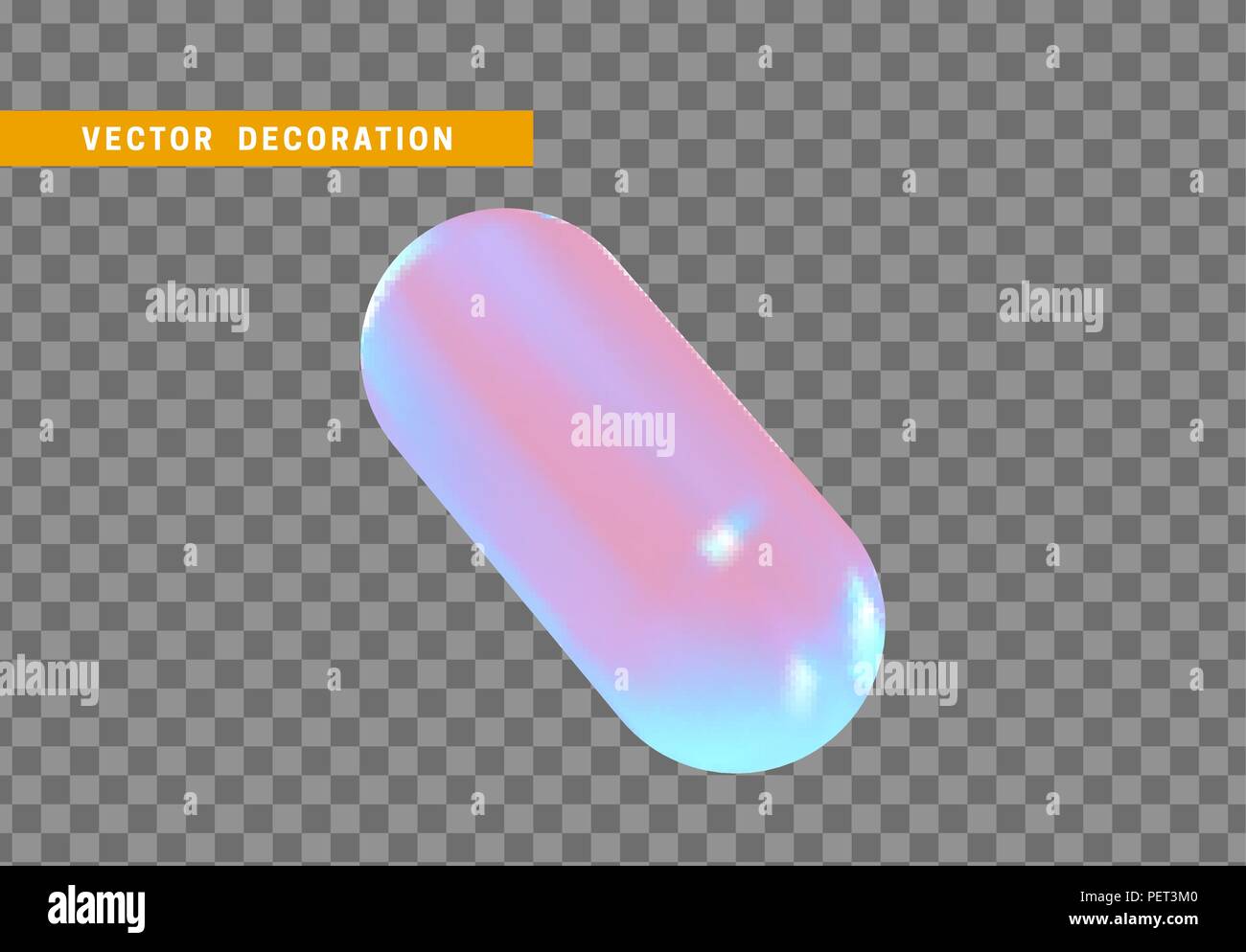 3d shape isolated capsule on transparent background Stock Vector Image ...