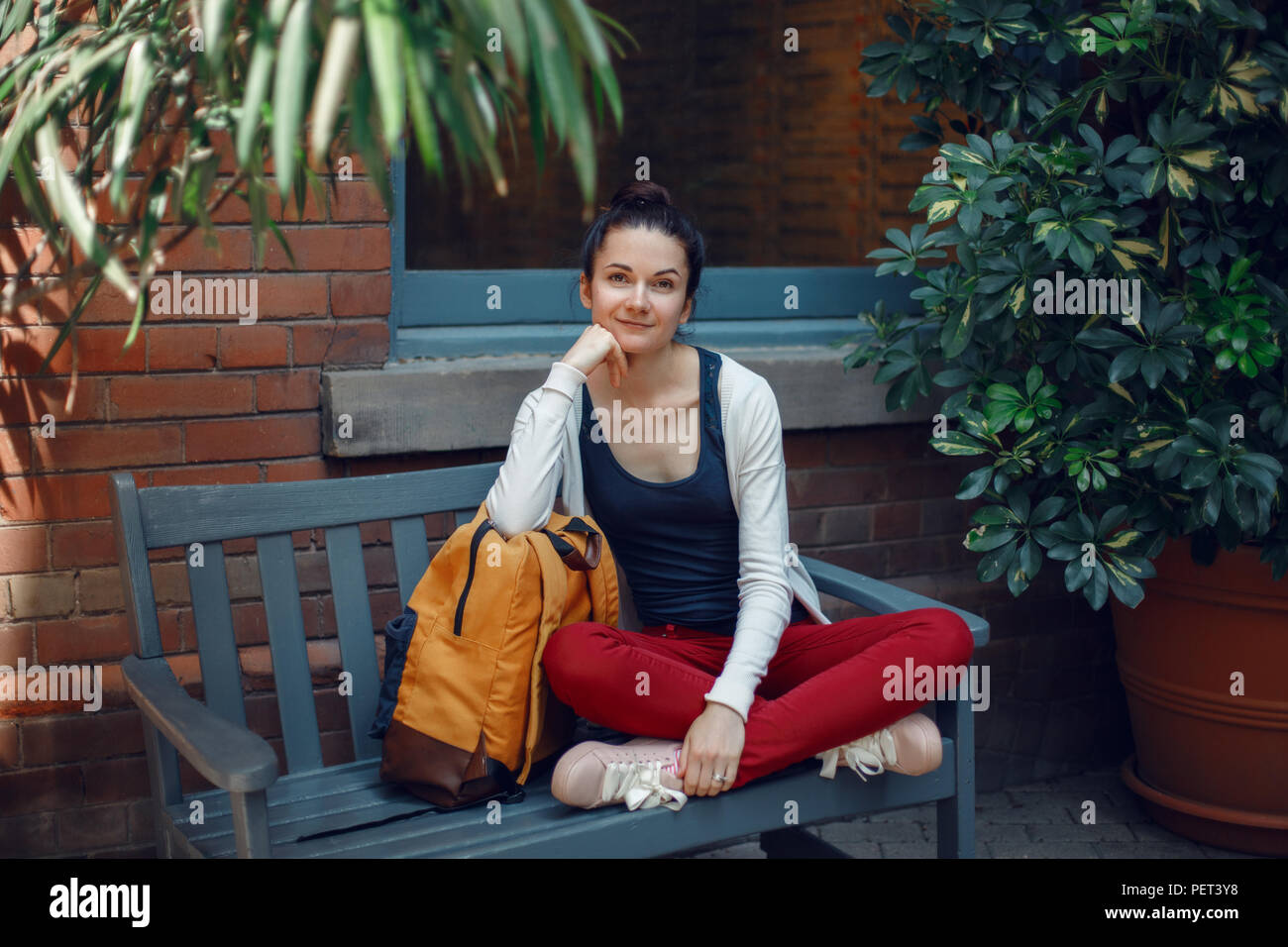 Woman sitting on loo hi-res stock photography and images - Alamy