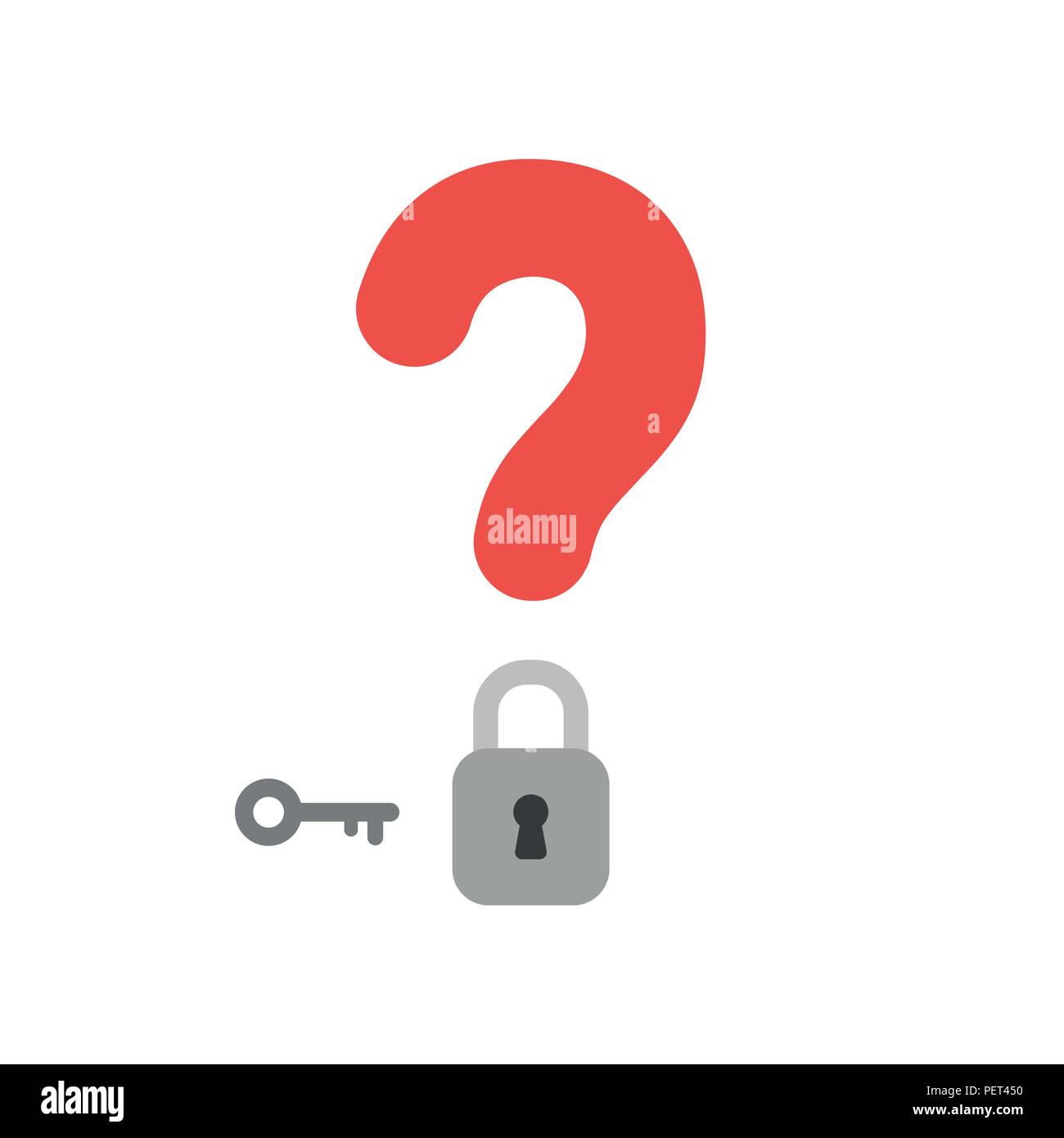 Vector illustration concept of red question mark with grey closed ...