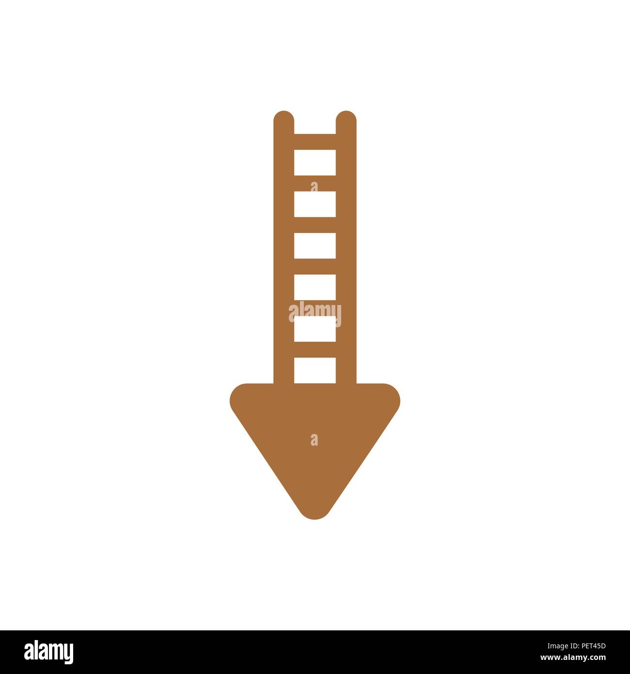 Vector illustration concept of wooden ladder icon with arrow showing ...