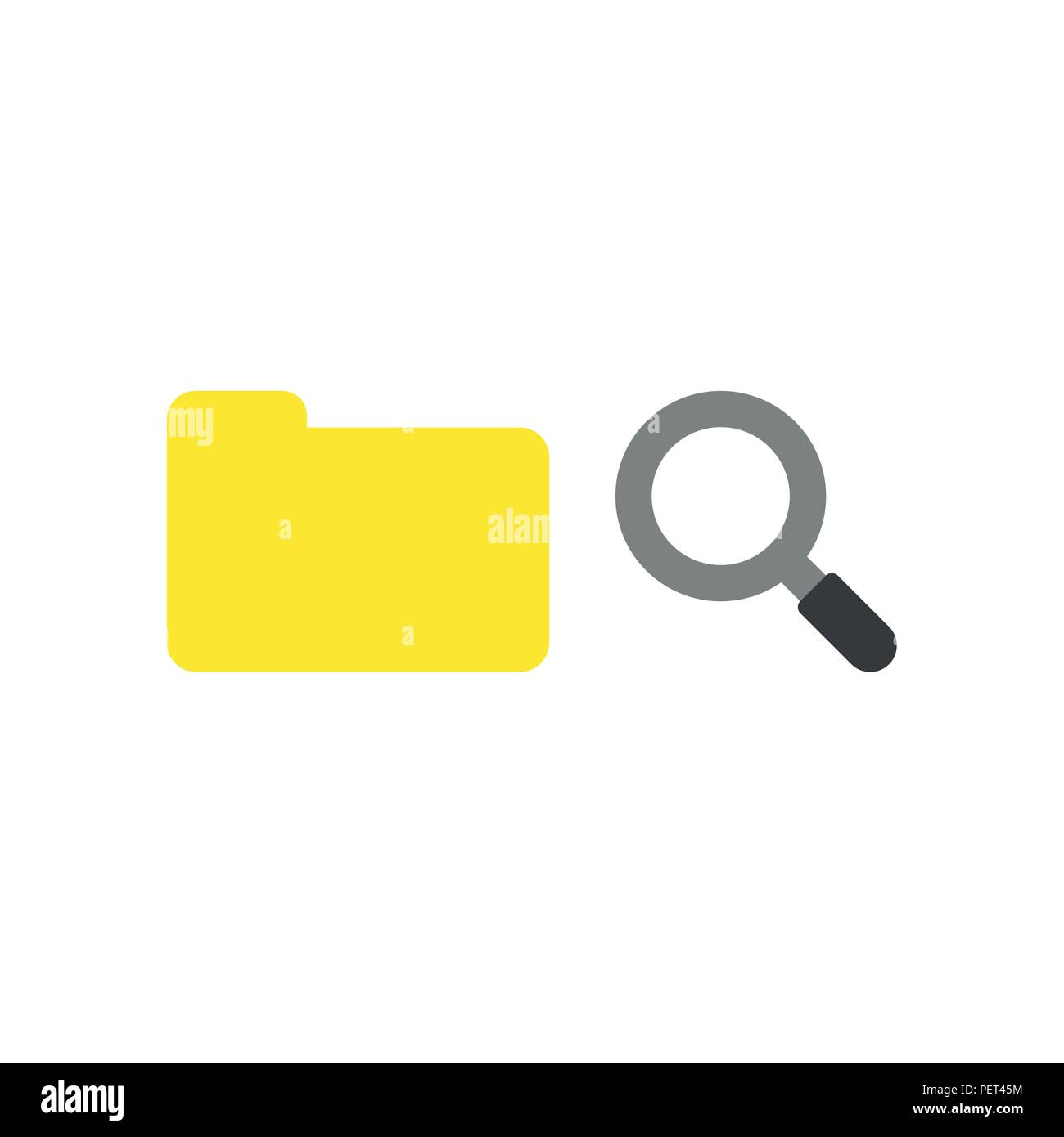 Vector illustration concept of closed yellow file folder with ...