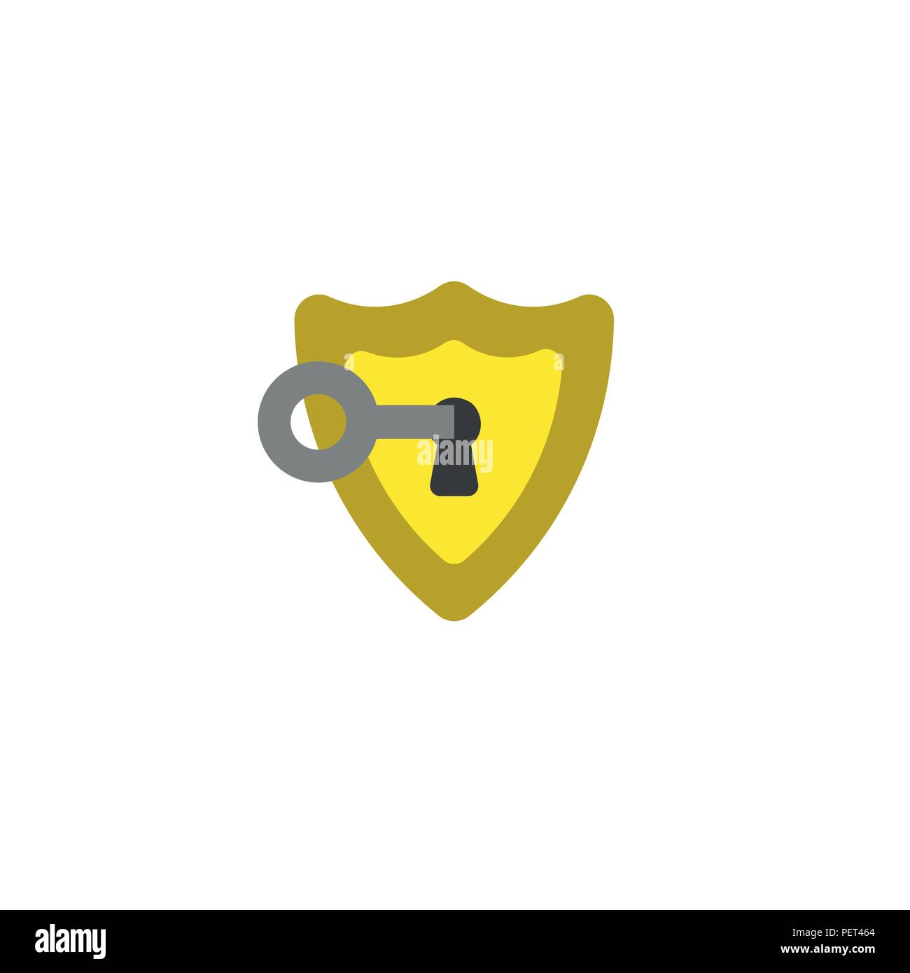Vector illustration concept of keyhole inside shield guard icon and key ...