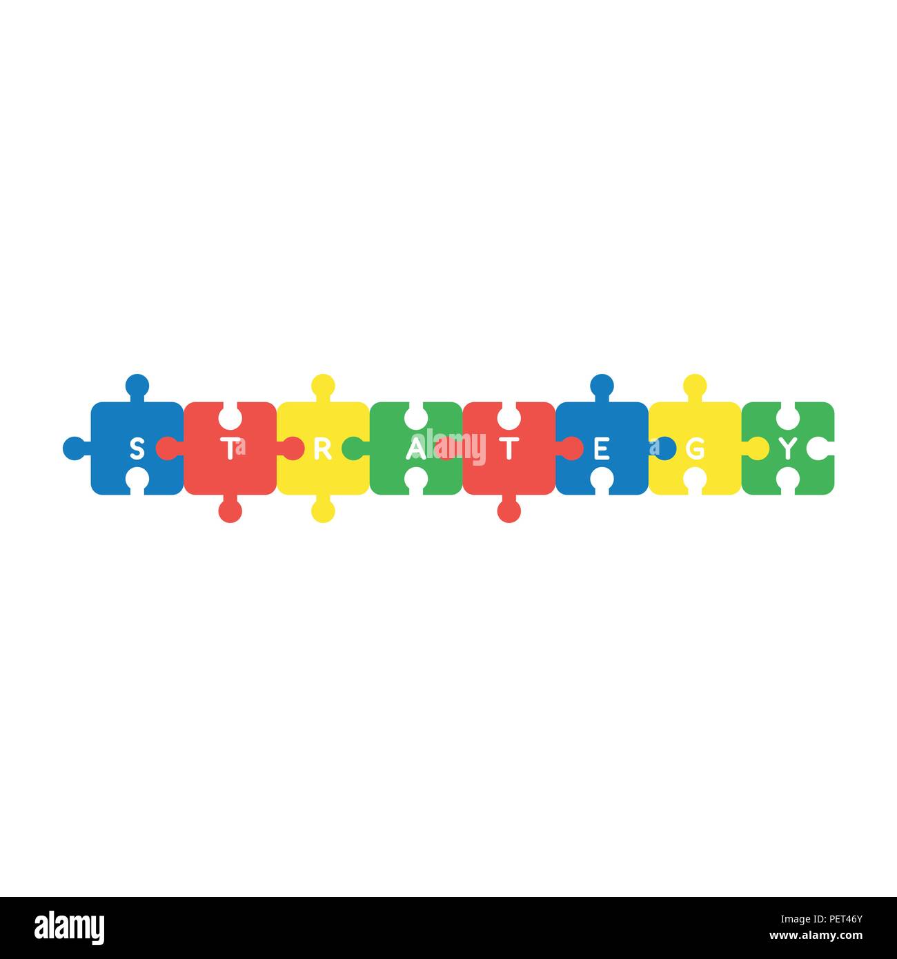 Vector illustration concept of strategy word written on eight puzzle ...