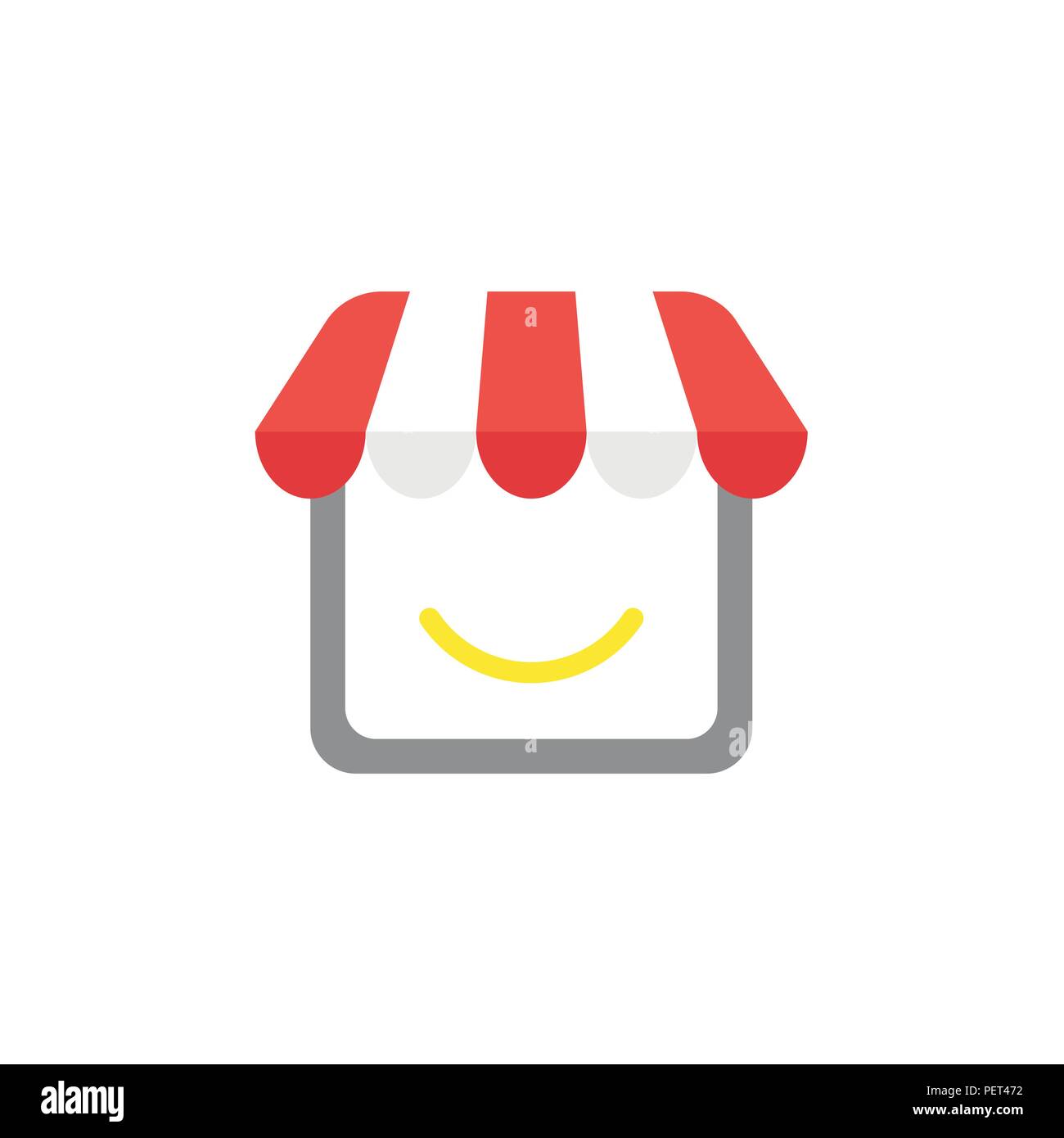 Vector illustration concept of shop store icon with smiling mouth Stock ...