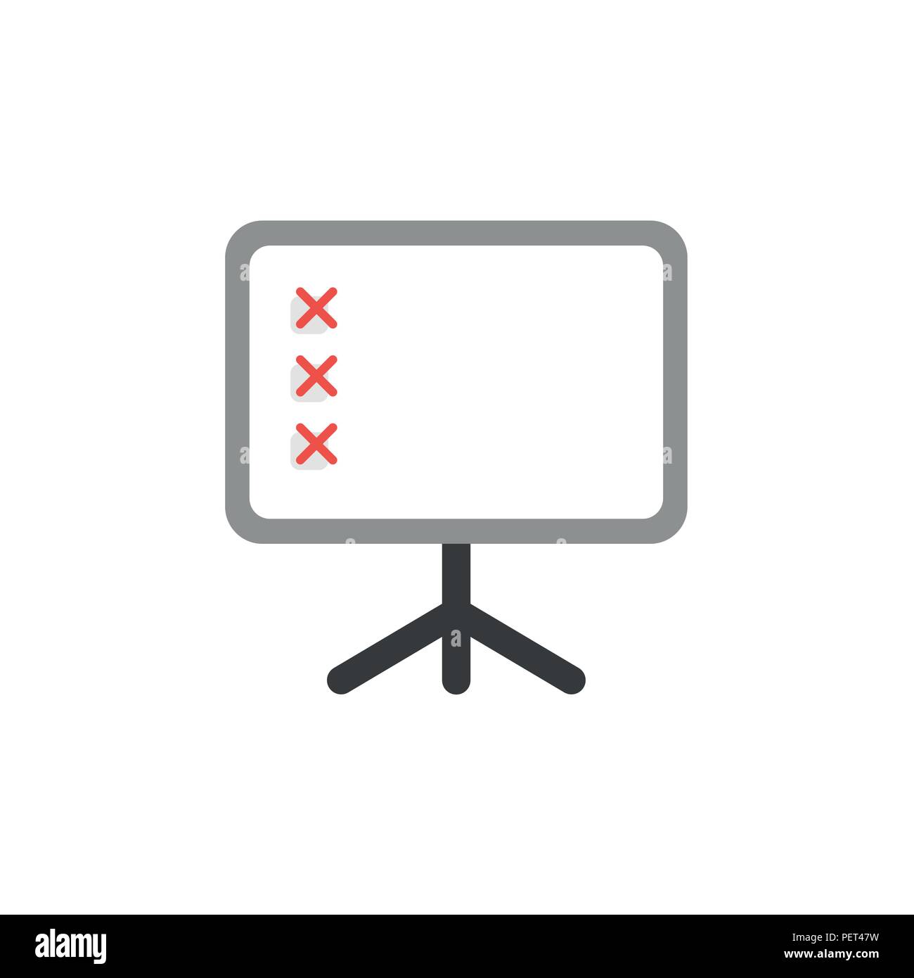 Vector illustration concept of three red x marks inside presentation ...