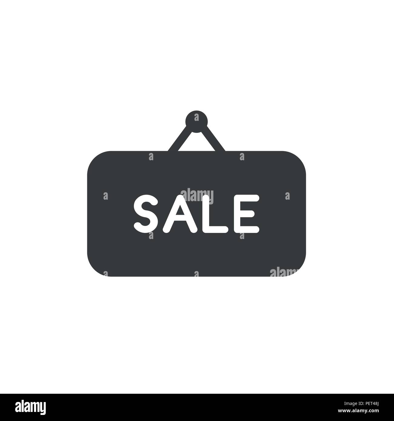 Vector illustration concept of sale word written on black hanging sign ...