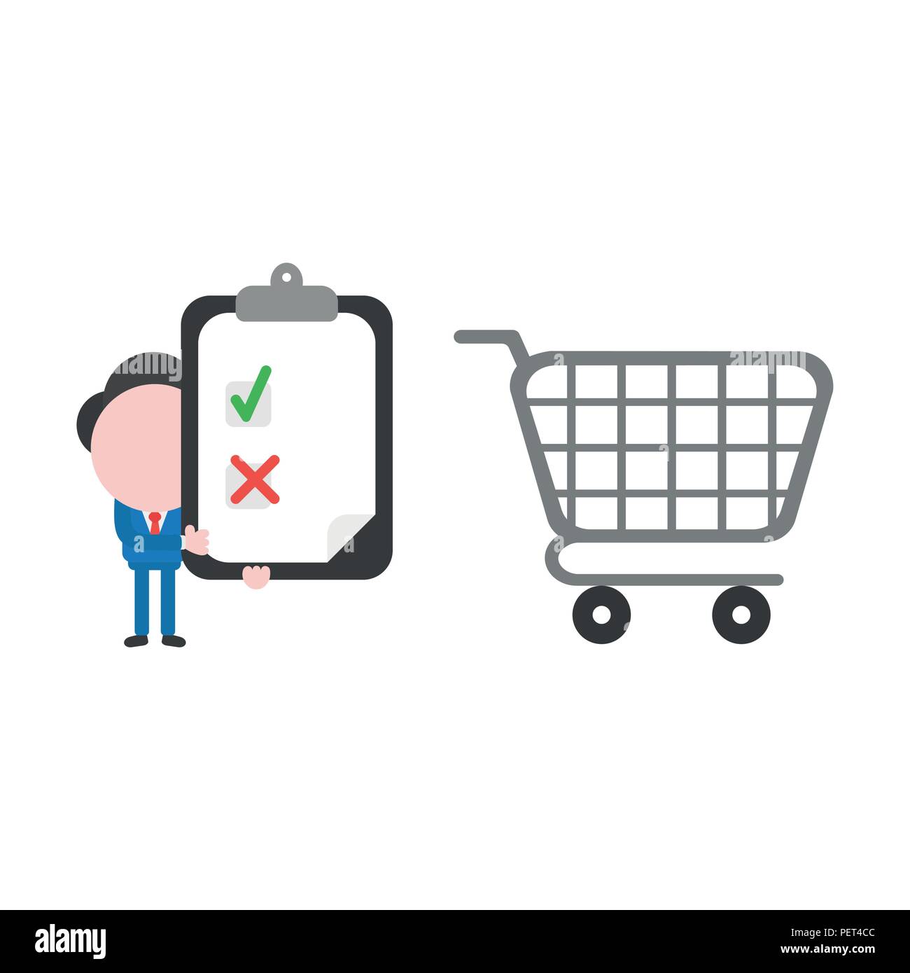 Vector illustration of faceless businessman character holding clipboard ...
