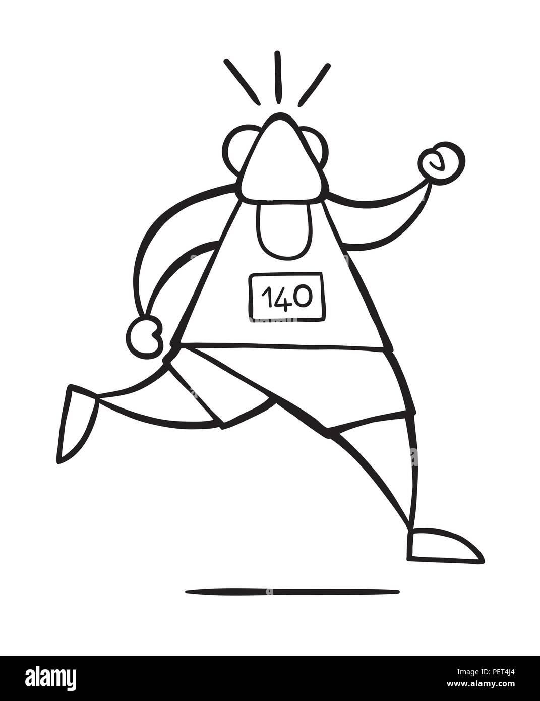 Vector illustration cartoon old athlete man running Stock Vector Image ...
